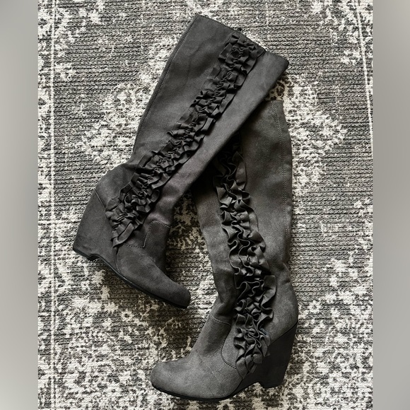 Elle | Shoes | Elle Ruffle Boots | Poshmark